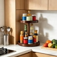 2-Tier Rotating Wooden Serving Tray, Round Revolving Display Stand for ...