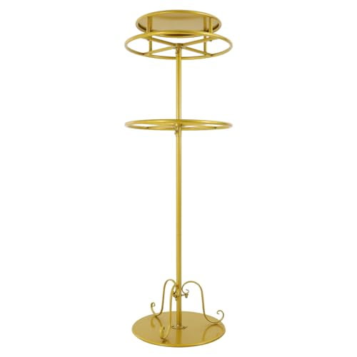 2-Tier Round Clothing Rack 360° Rotating Clothes Rack Floor-Standing ...