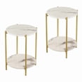 2 Tier Round Side Table, Folding End Tables Coffee Table Simplistic ...