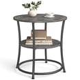 2 Tier Round Side Table With Sturdy Steel Frame Spacious Tabletop ...