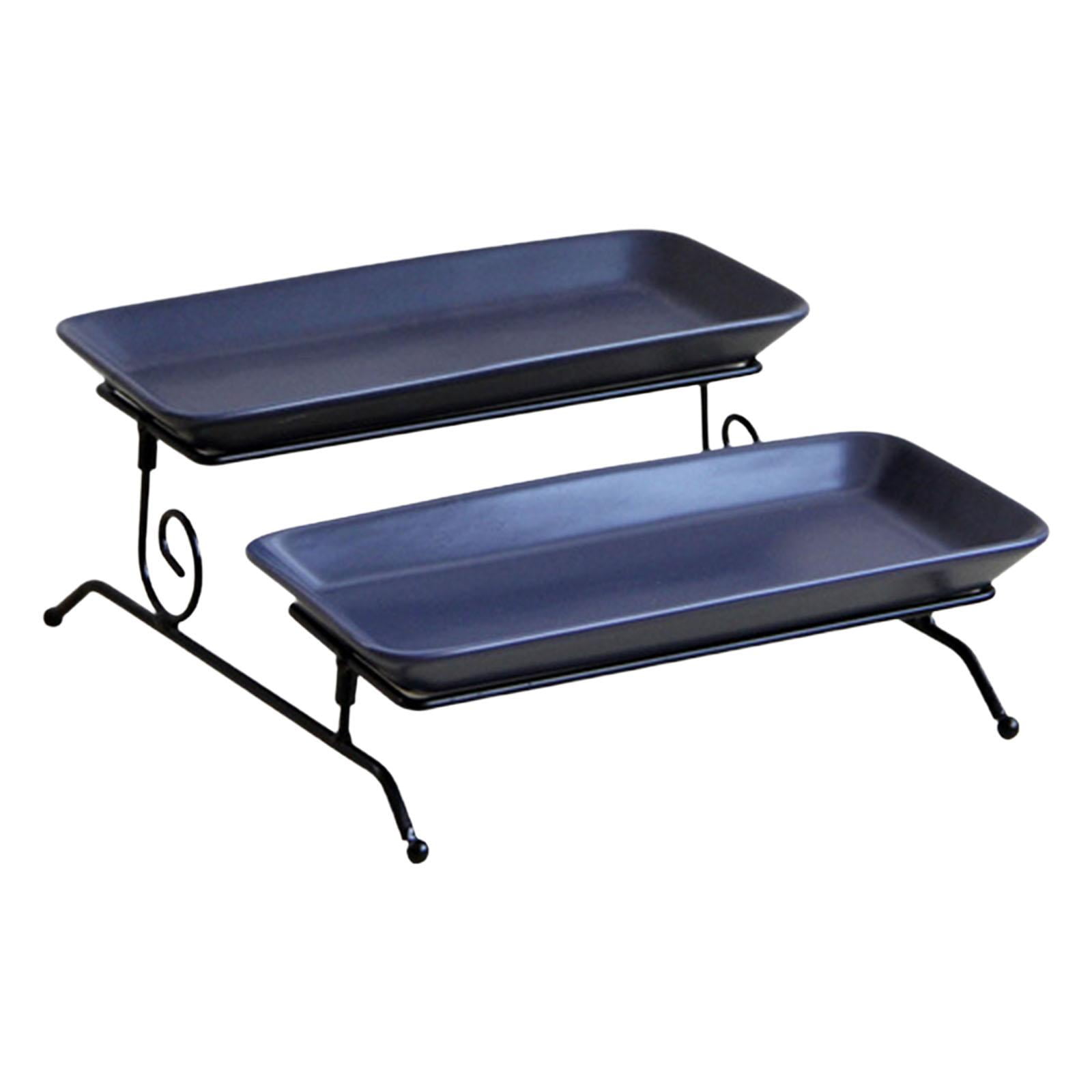 2 Tier Serving Platter Cupcake Stand Holder Appetizer Tray Dessert ...