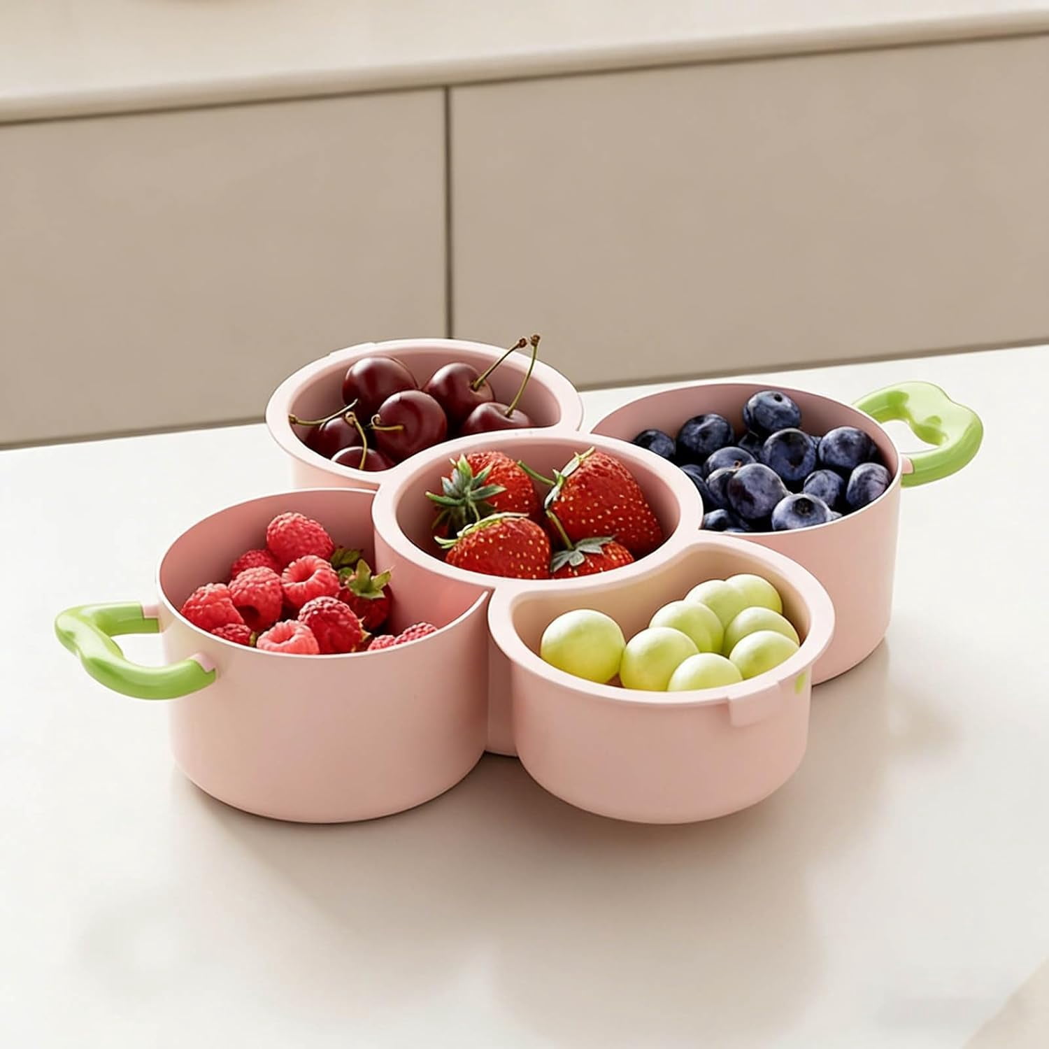2-Tier Serving Platter with Handle and Drain Basket for Parties ...