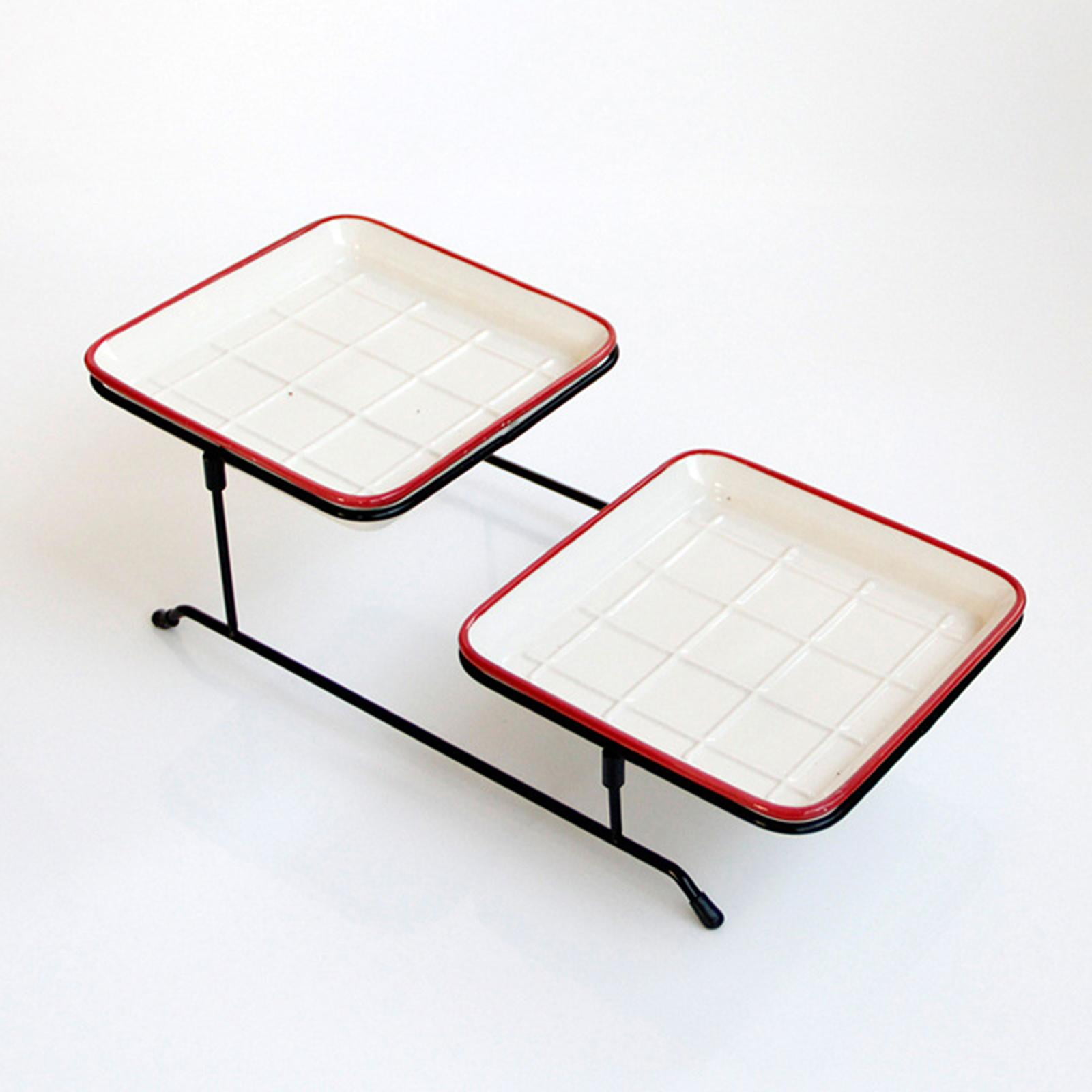 2 Tier Serving Tray Cupcake Stand Snack Storage Tray Detachable with ...