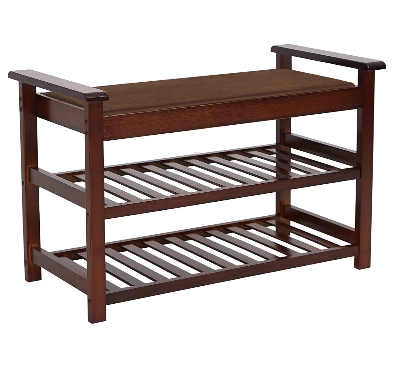 2-Tier Shoe Bench Shoe Rack Storage Organizer Hallway Bench，Top Have ...