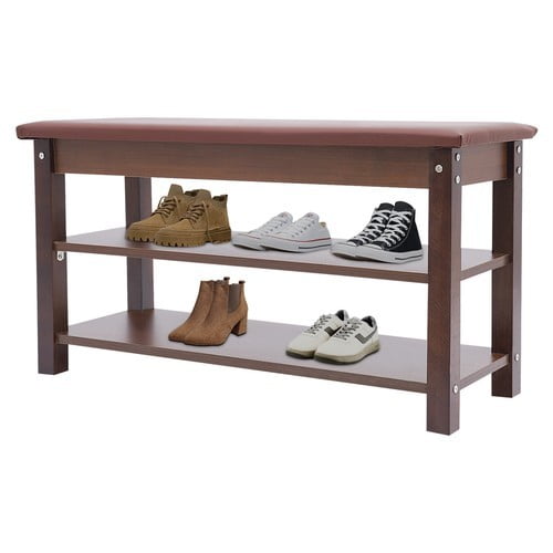 2-Tier Shoe Bench with Storage Entryway Bench for Organizing Shoes ...