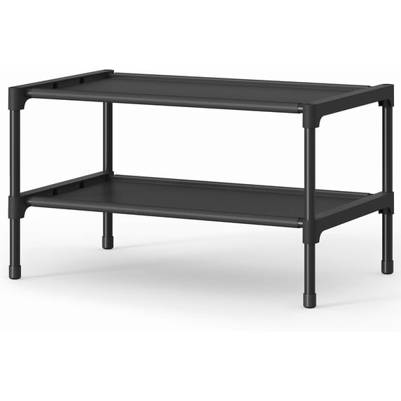 2-Tier Shoe Rack Organizer, Space-Saving Shoe Storage Shelf with Metal ...