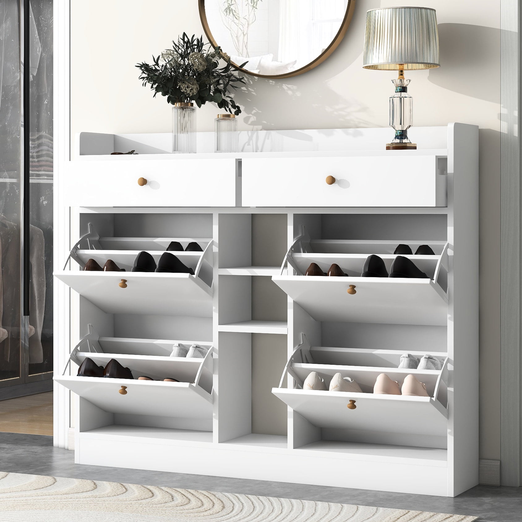 2 - Tier Shoe Storage, Hidden Design / Tidy Entrance, Save Space ...
