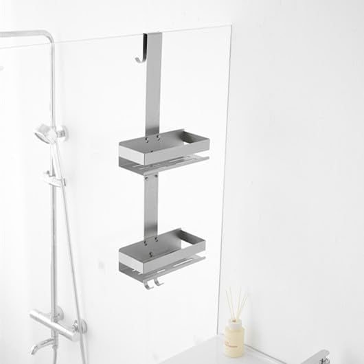 2-Tier Shower Caddy Over Shower Door - Shower Caddy Hanging Shower Rack ...