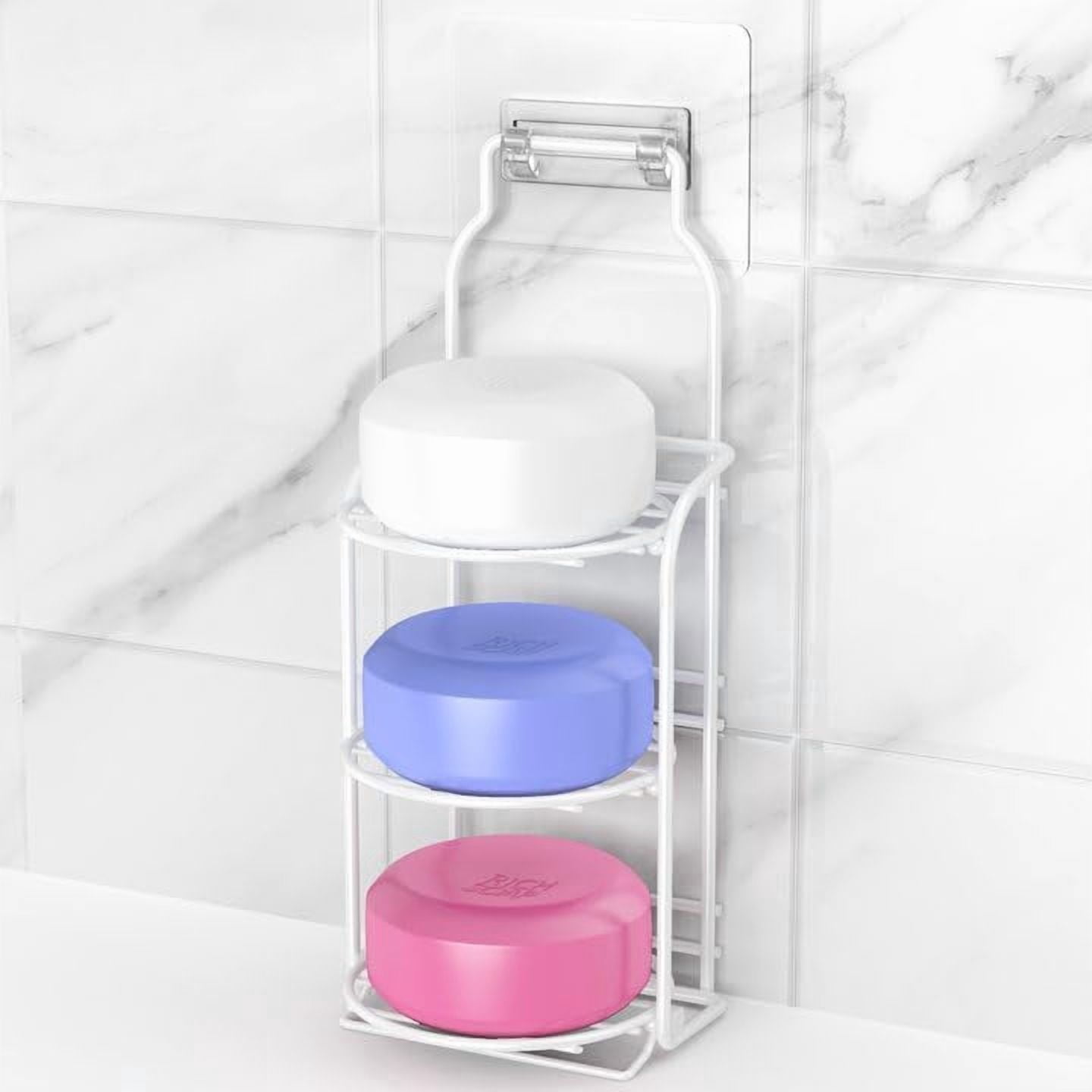 2-Tier Shower Soap Shampoo Bar Holder, Self Adhesive & Freestanding ...