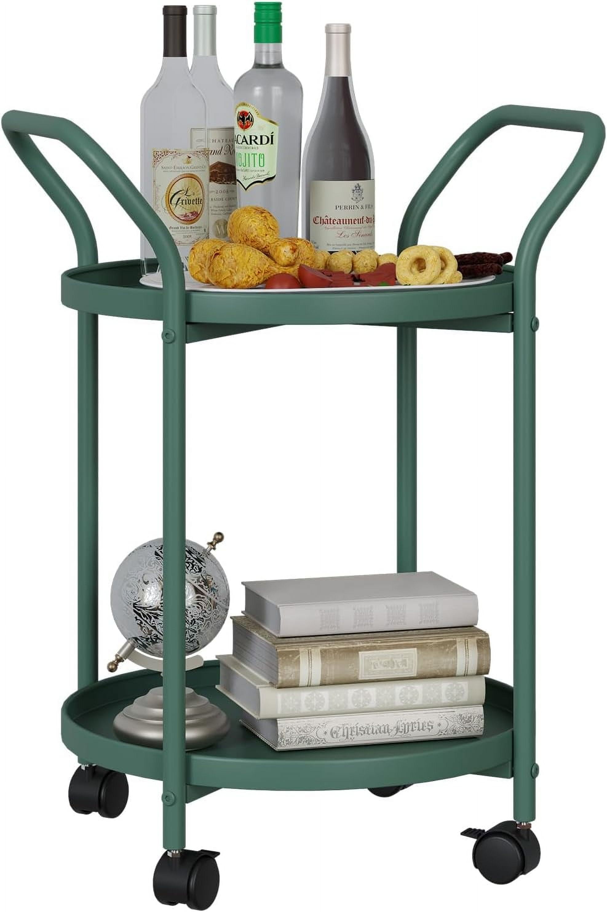 2-Tier Side Table,Metal Movable 2-Tray Waterproof End Tables for Living ...