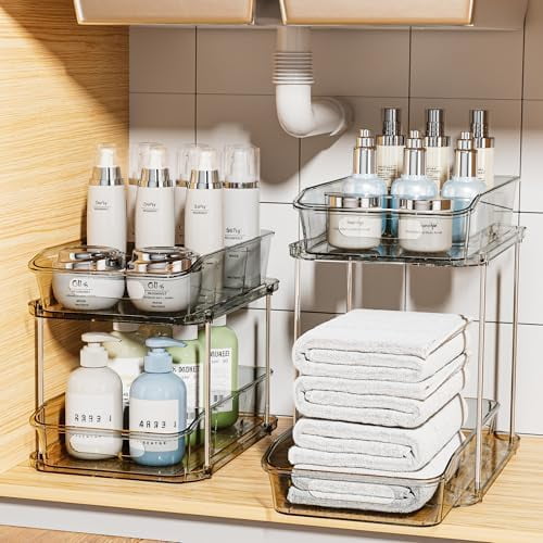 2-Tier Under Sink Organizers and Storage, Multi-Purpose Stackable ...