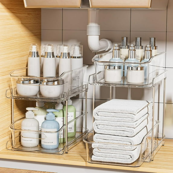 2-Tier Under Sink Organizers and Storage, Multi-Purpose Stackable ...