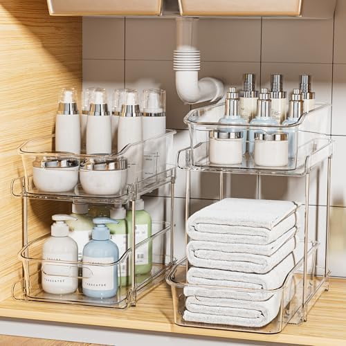 2-Tier Under Sink Organizers and Storage, Multi-Purpose Stackable ...