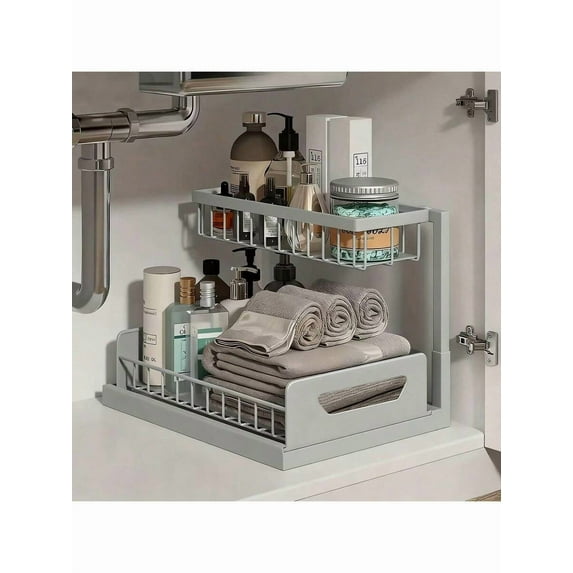 2 Tier Under Sink Organizers And Storage, Under Sink Organizer, Slide ...