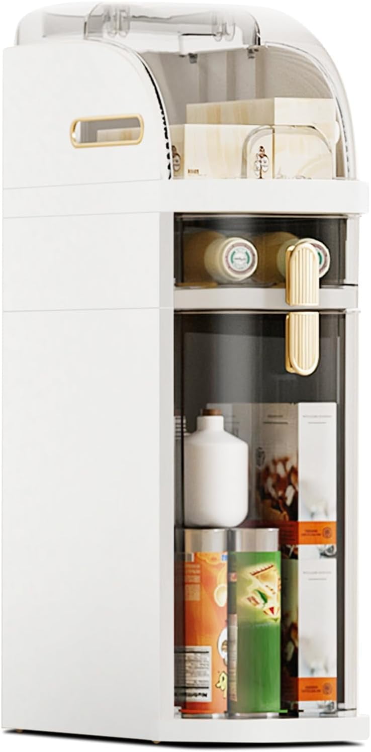 2-Tier Slim Plastic Storage Cabinet – Space-Saving Narrow Design ...