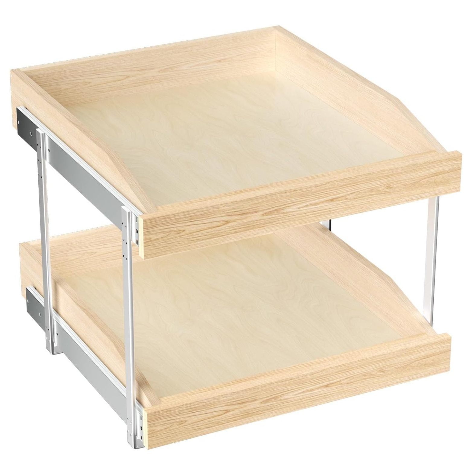 2 Tier Soft Close Pull Slide Out Cabinet Organizer 19½"W x 21" D,Wooden ...