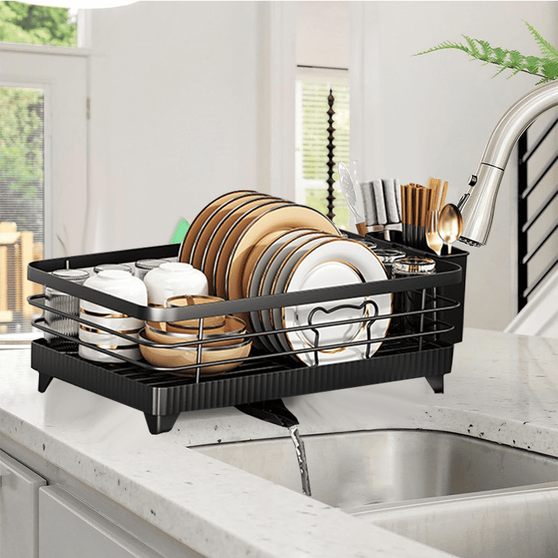 2-Tier Space-Saving Dish Drying Rack - Rustproof Stainless Steel ...