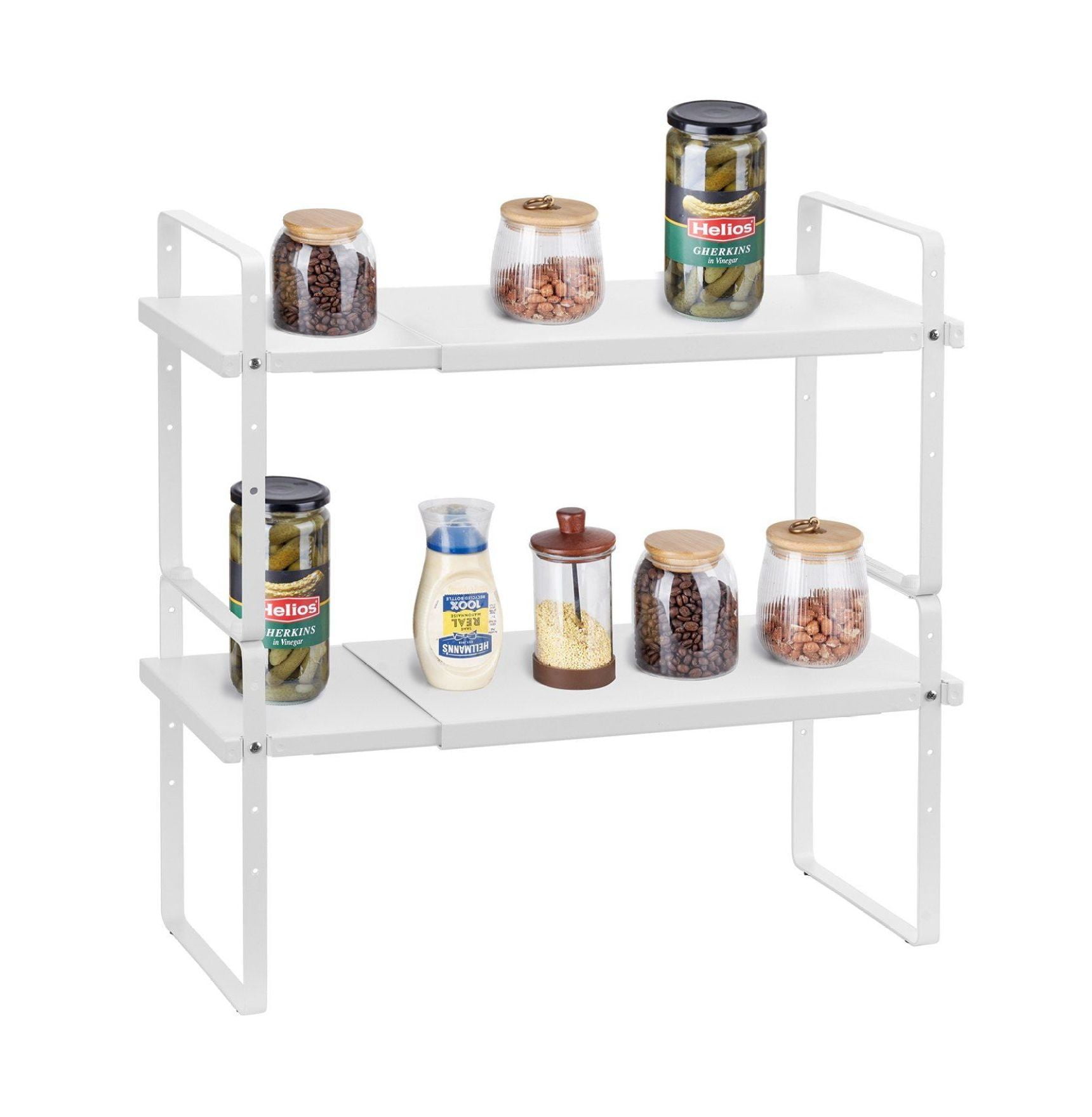 2 Tier Spice Rack Organizer - Adjustable Kitchen Counter Shelves ...