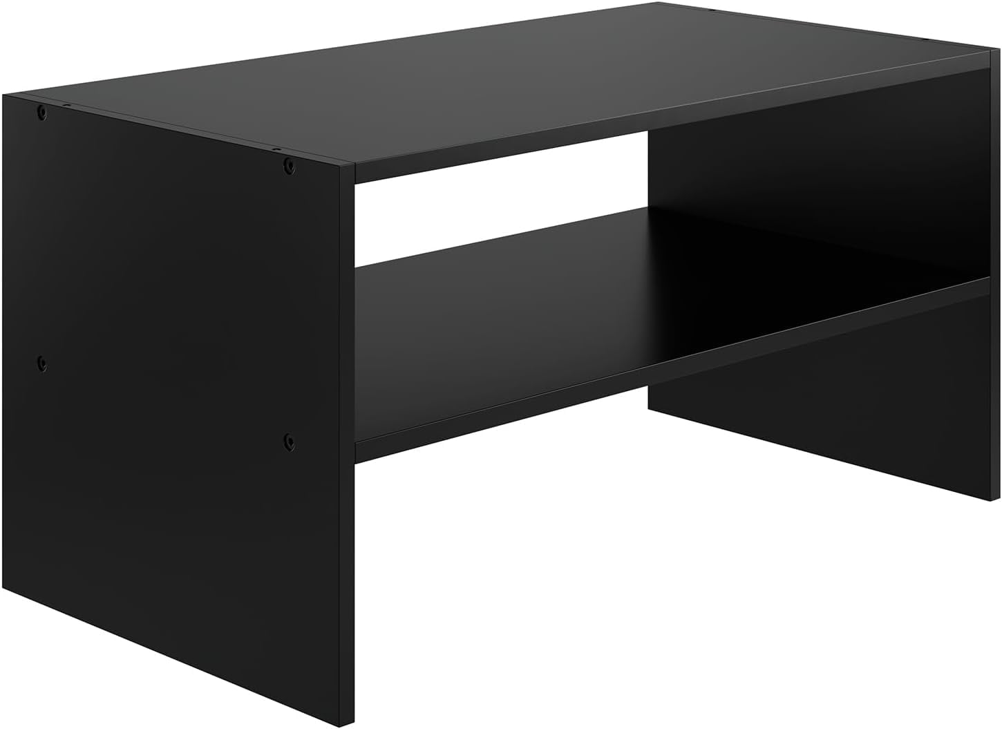 2-Tier Stackable Black Shoe Rack, Wooden 2-Shelf Shoe Organizer ...