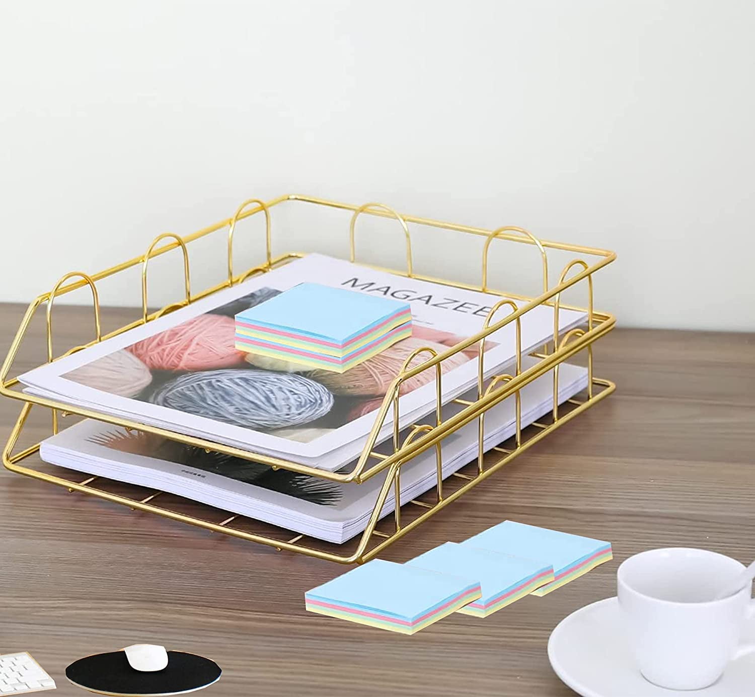 2 Tier Stackable Letter Trays File Rack Stackable Storage compartments ...