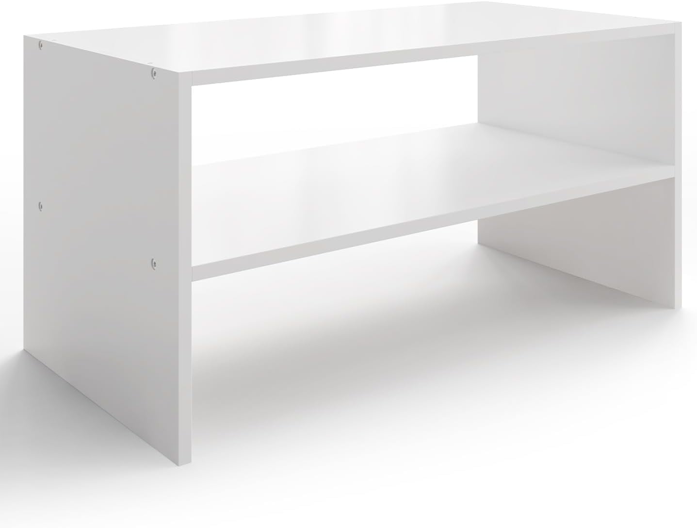 2-Tier Stackable White Shoe Rack, Wooden 2-Shelf Shoe Organizer ...