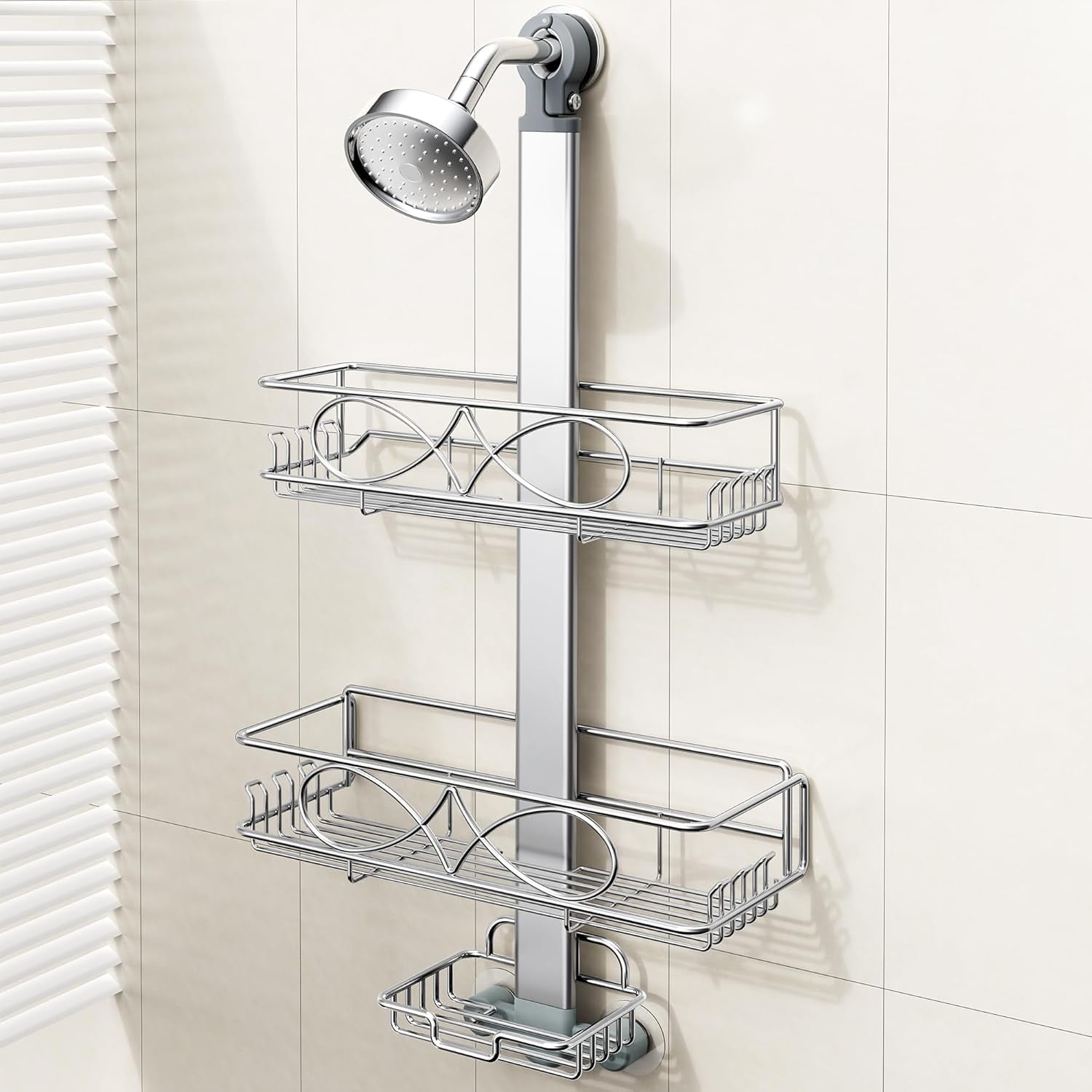 2 Tier Stainless Steel Anodized Aluminum,Height-Adjustable Rustproof ...