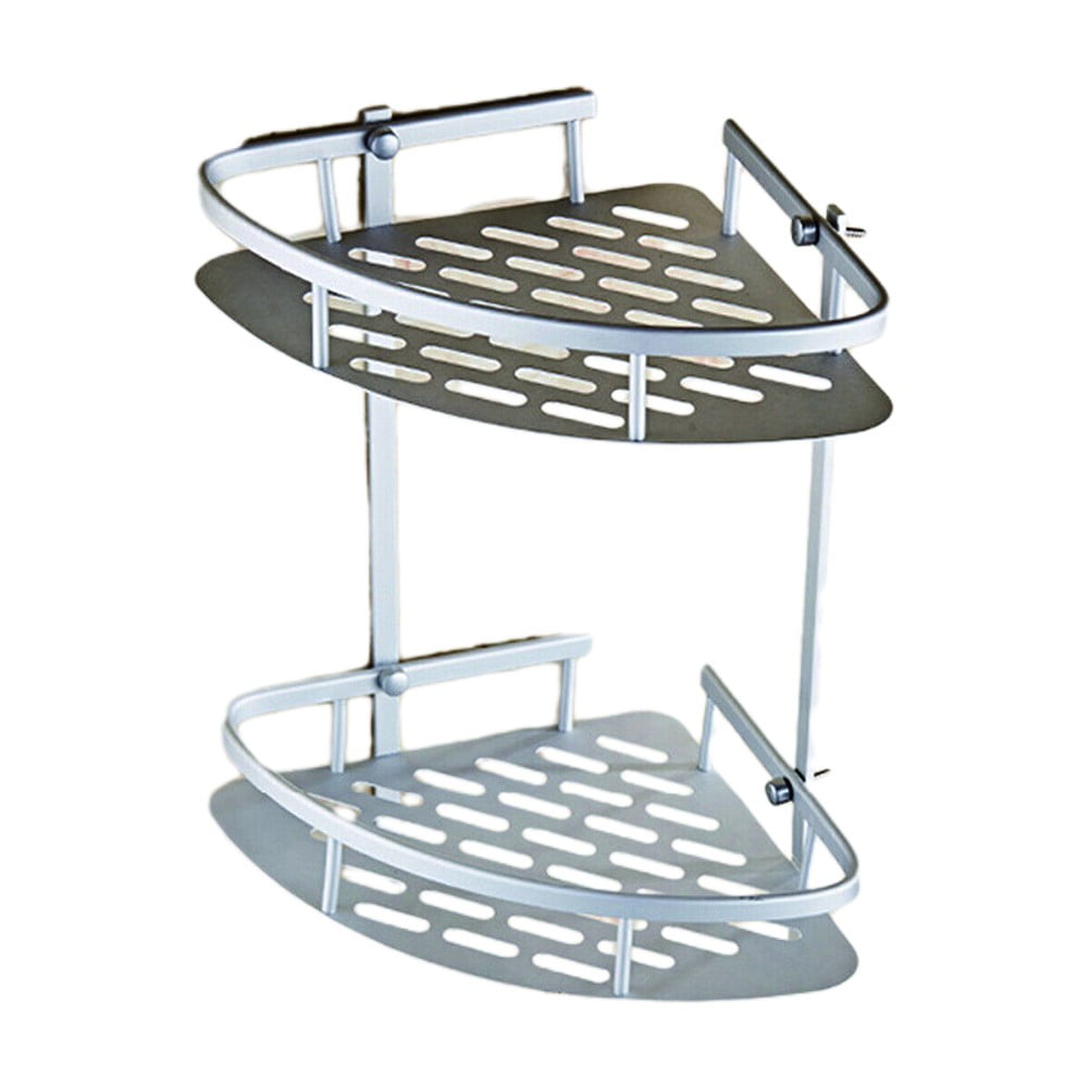 2 Tier Stainless Steel Corner Shower Caddy Bathroom Storage Organizer Basket,Silver Aluminum ...