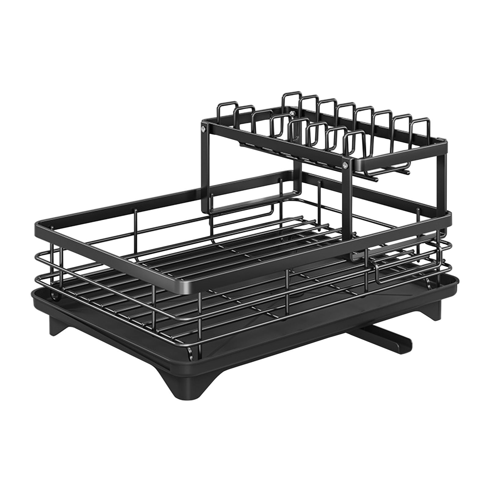 2 Tier Stainless Steel Dish Drying Rack with Auto-Draining System ...