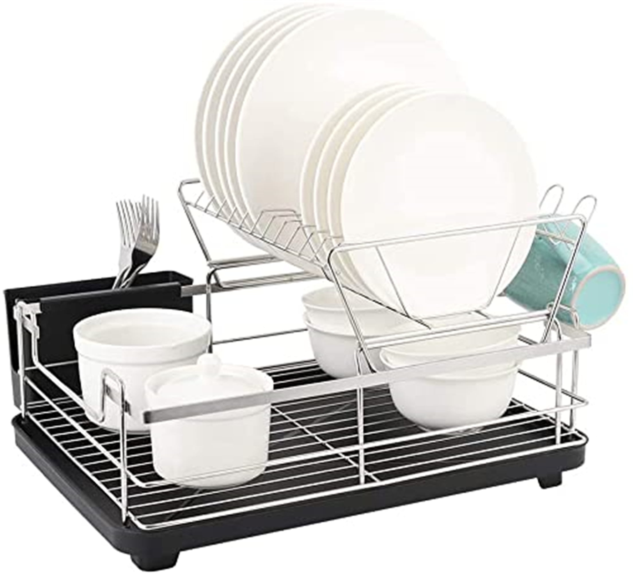 2-Tier Stainless Steel Dish Rack - Walmart.com