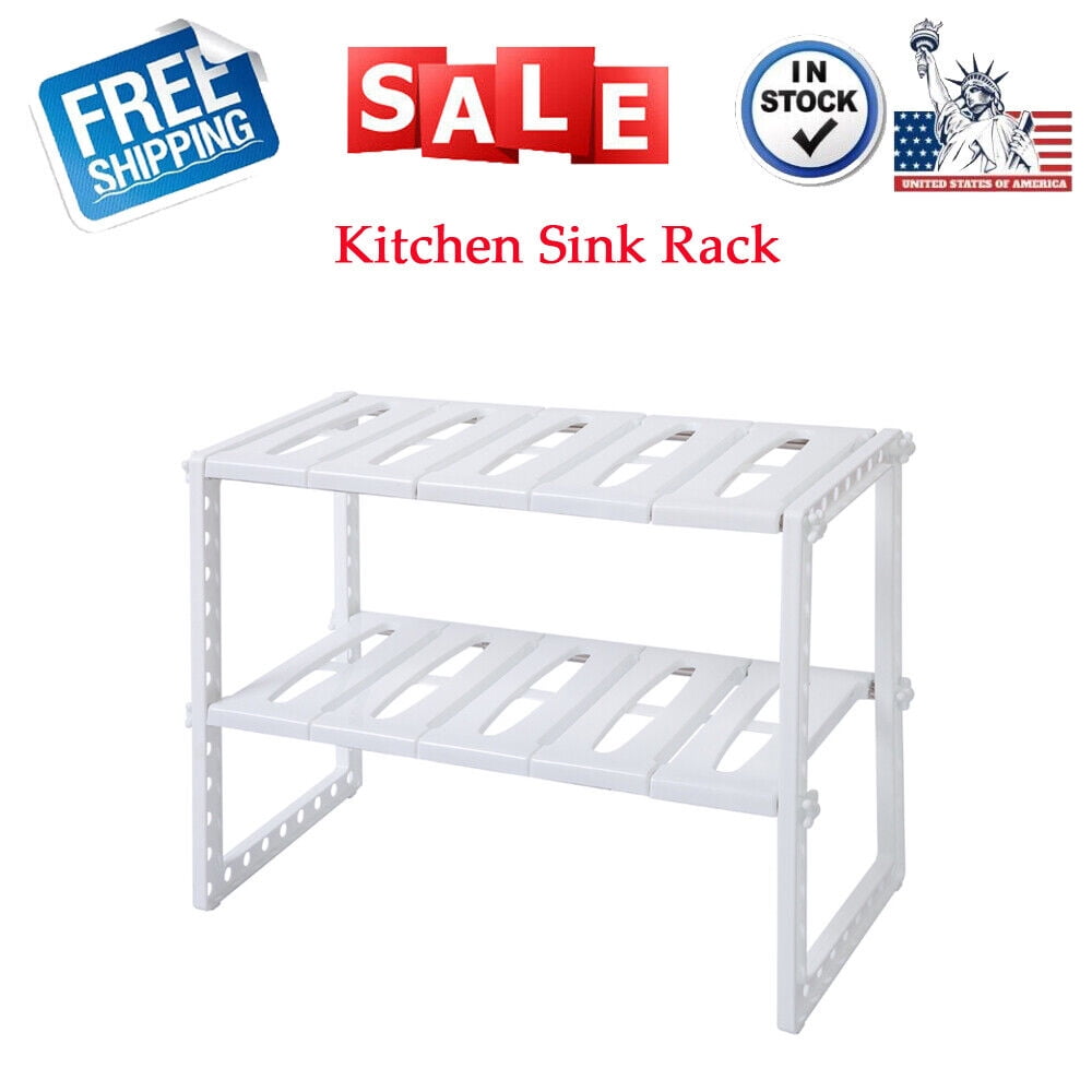 2 Tier Stainless Steel Multi-functional Kitchen Storage Stand Dish ...