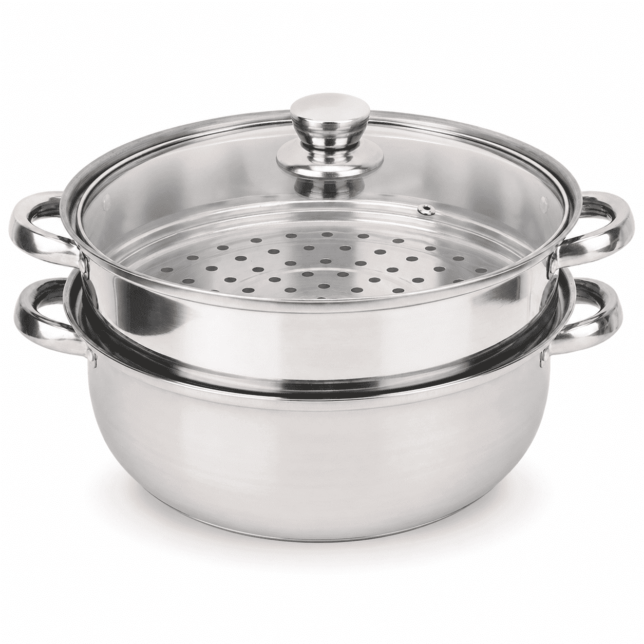 M Buder 2-Tier Stainless Steel Steamer Pot,10.6in Double Layer Food ...