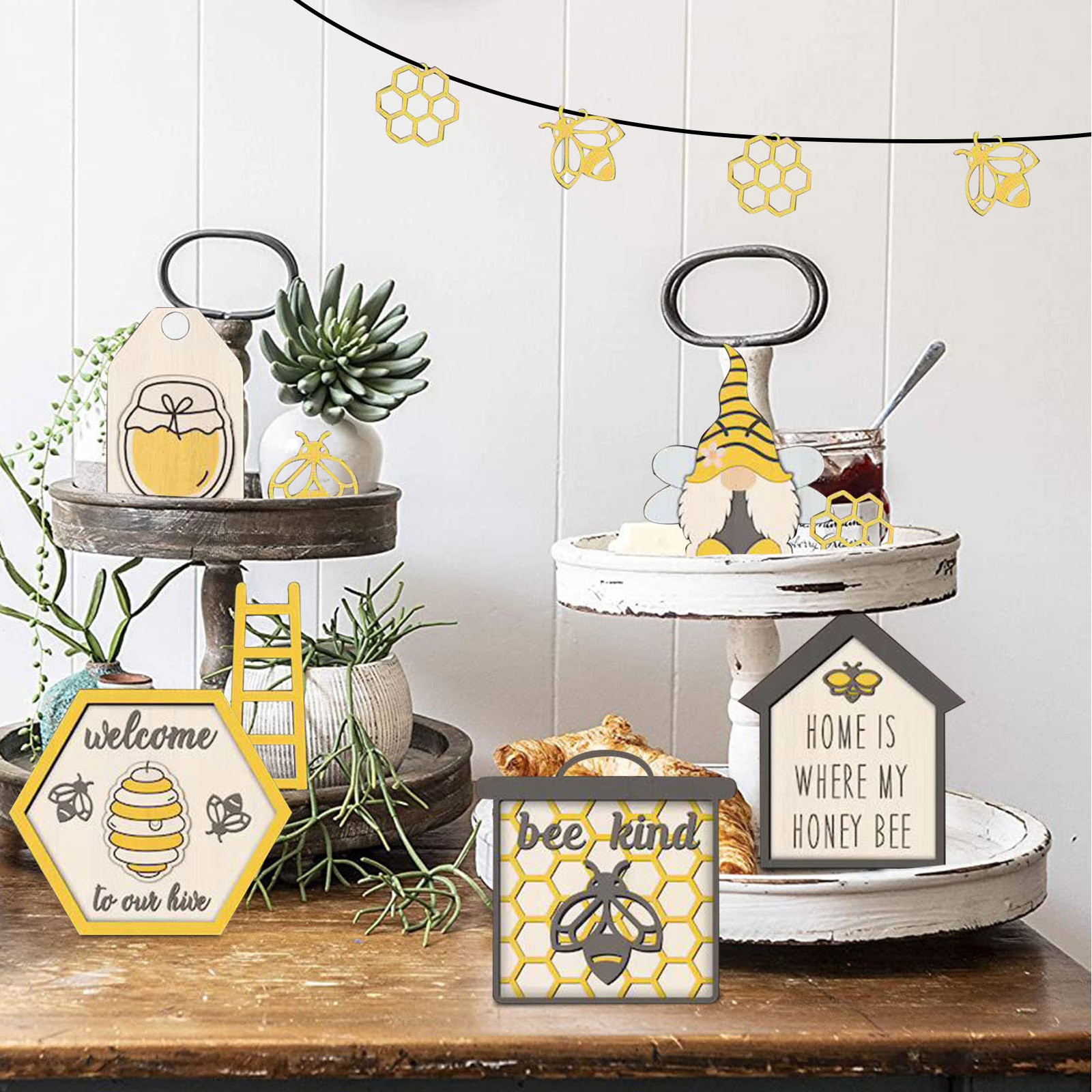 2 Tier Stand Distressed Farm Home Swing Desktop Terring Trip Towns ...