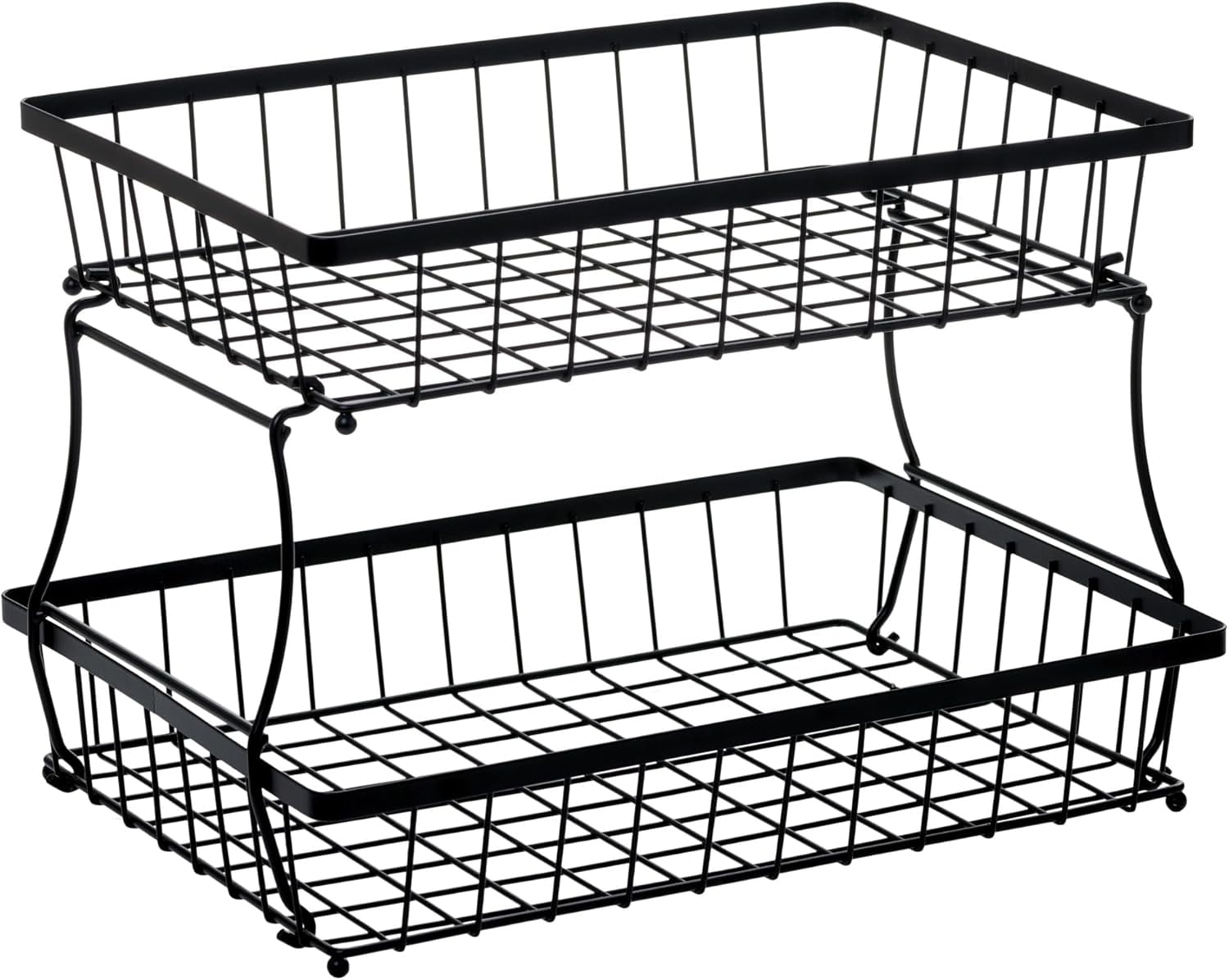 2 Tier Steel Basket, Standing Storage Rack Ideas for Fruits, Vegetables ...