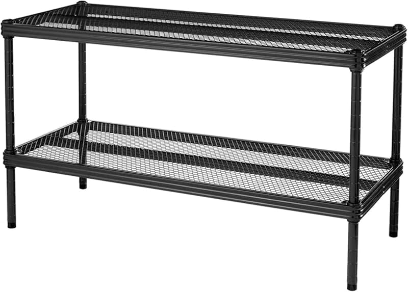 2-Tier Steel Shelving Rack, 440lb Capacity Per Shelf, Black - Walmart.com