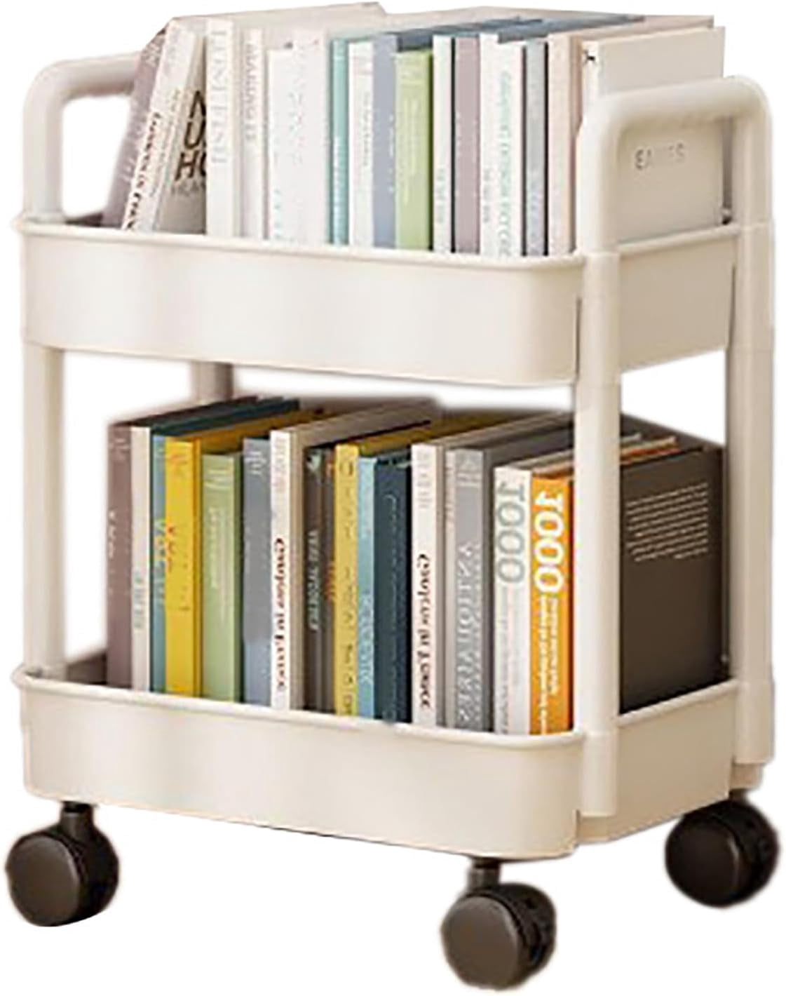 2 Tier Storage Cart, Easy to Move and Convenient Rolling Trolley Cart ...