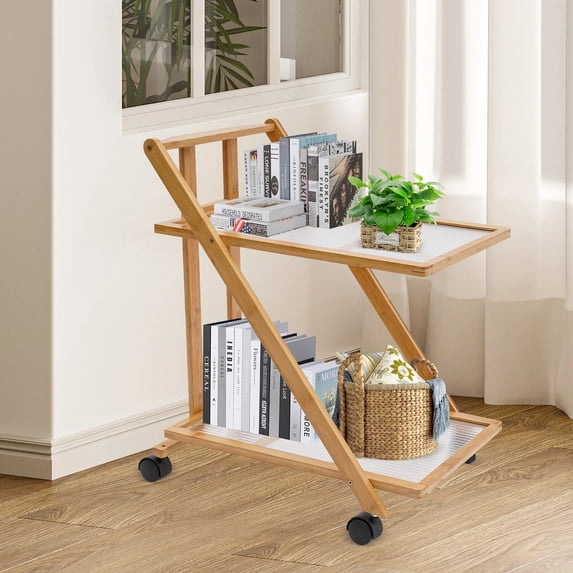 2 Tier Storage Removable Floor Storage Rack, Triangular Foldable ...