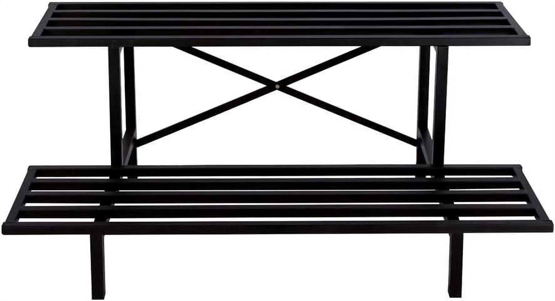 2 Tier Sturdy Metal Plant Stand Heavy Duty Plant Holder for Home Indoor ...