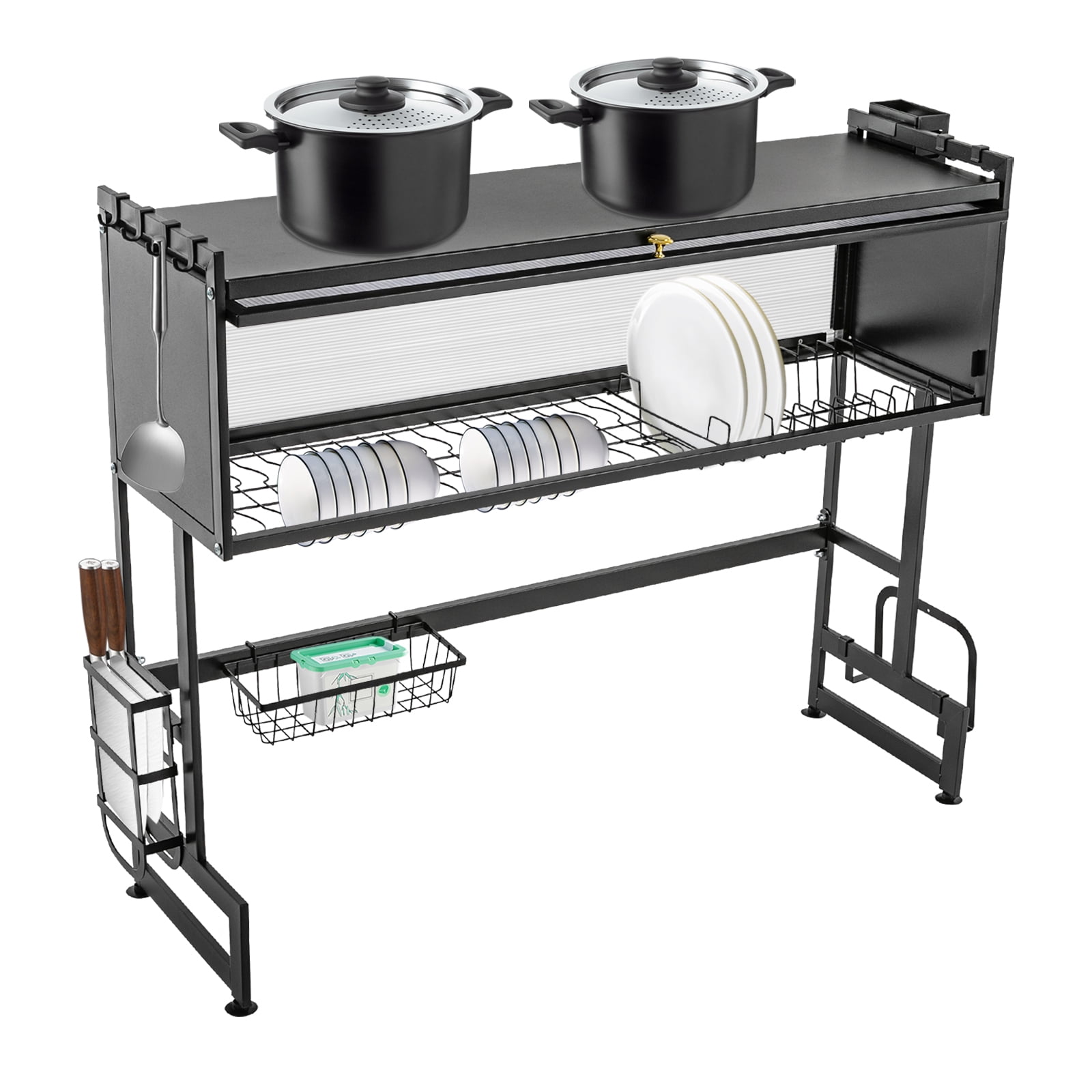 2-Tier Tableware Rack, Dish Drainer, Great for Home, in Small Milk Tea ...