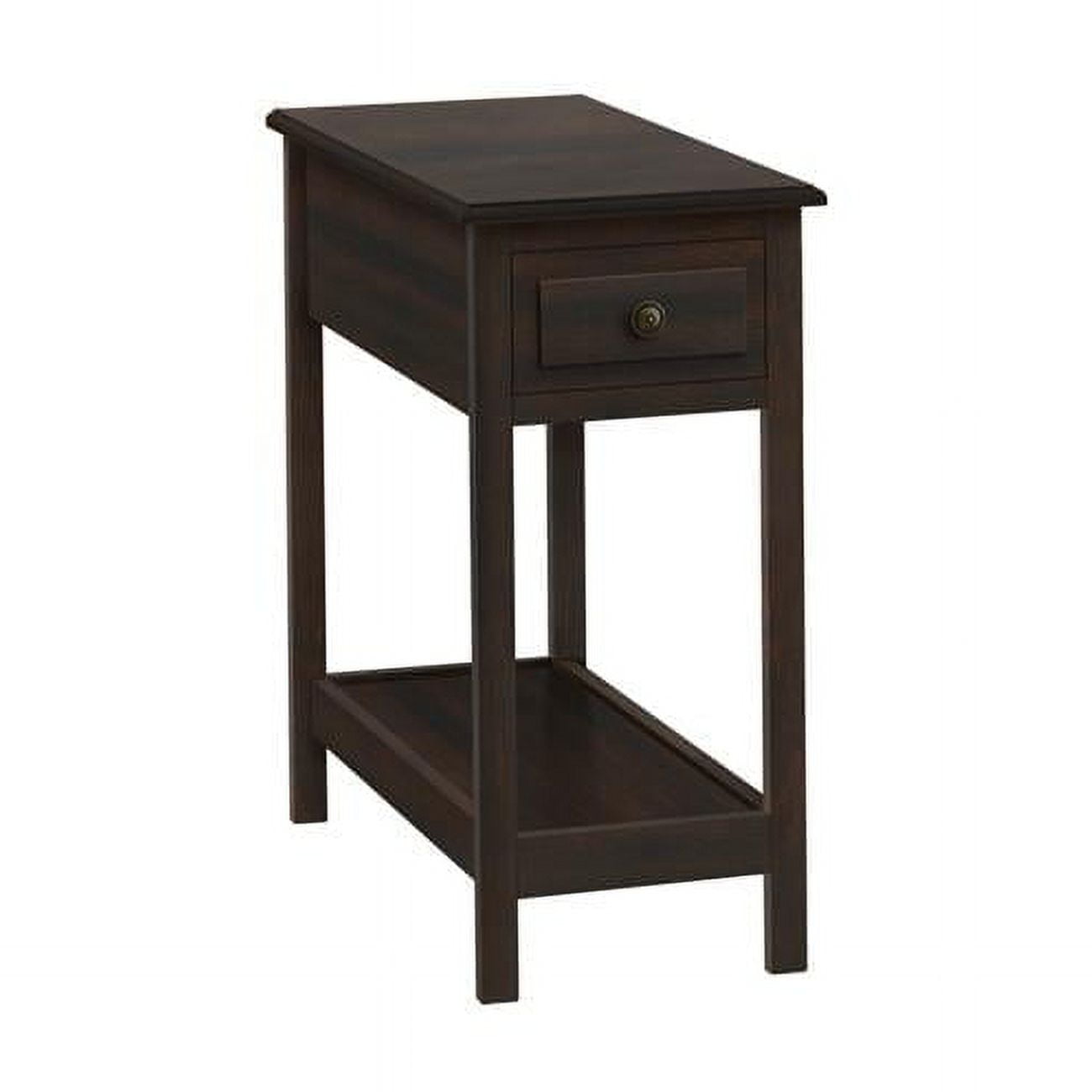 2 Tier Transitional End Accent Table, Brown Veneer - Walmart.com