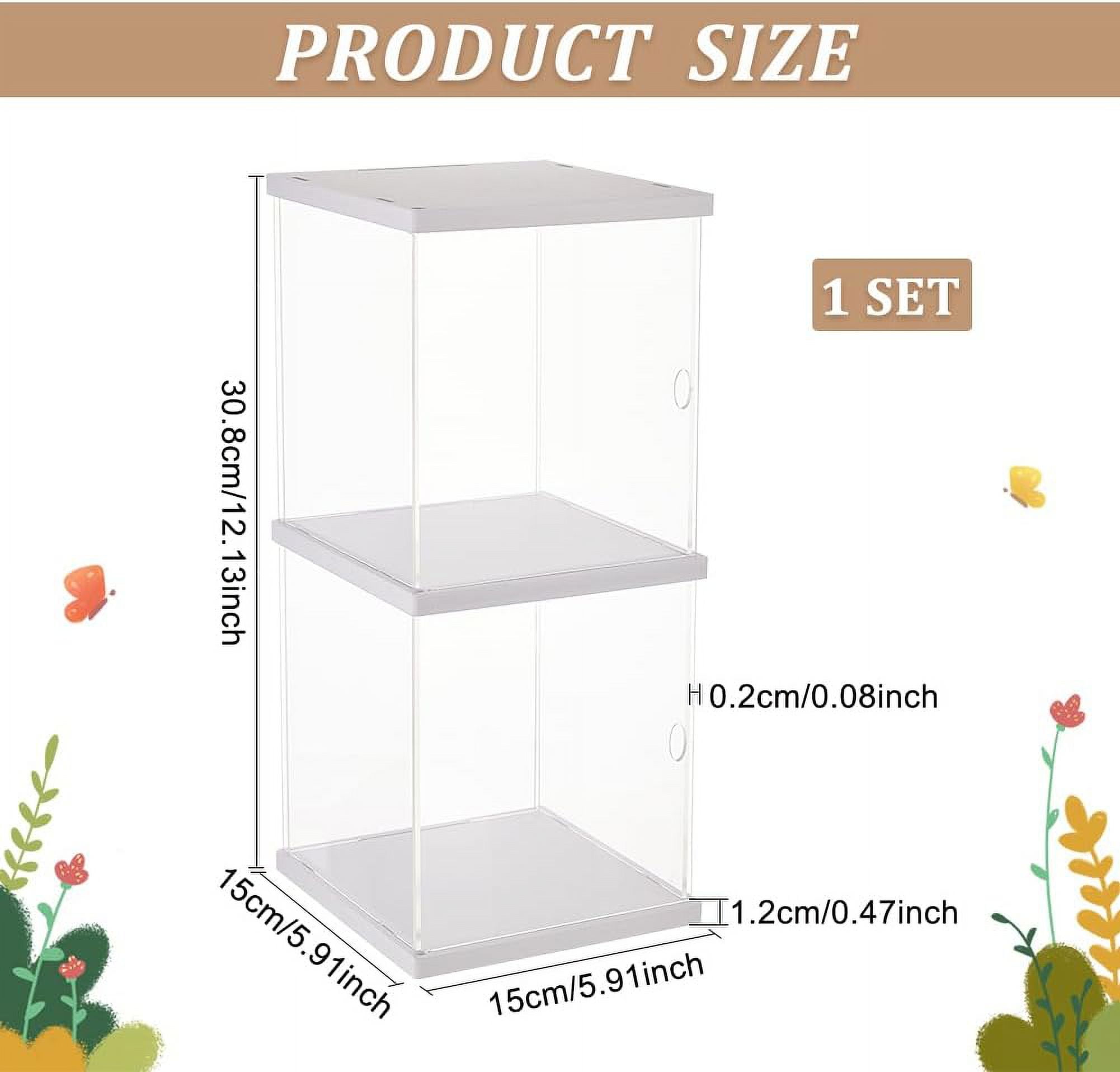2-Tier Transparent Acrylic Minifigures Display Case Clear Finished ...