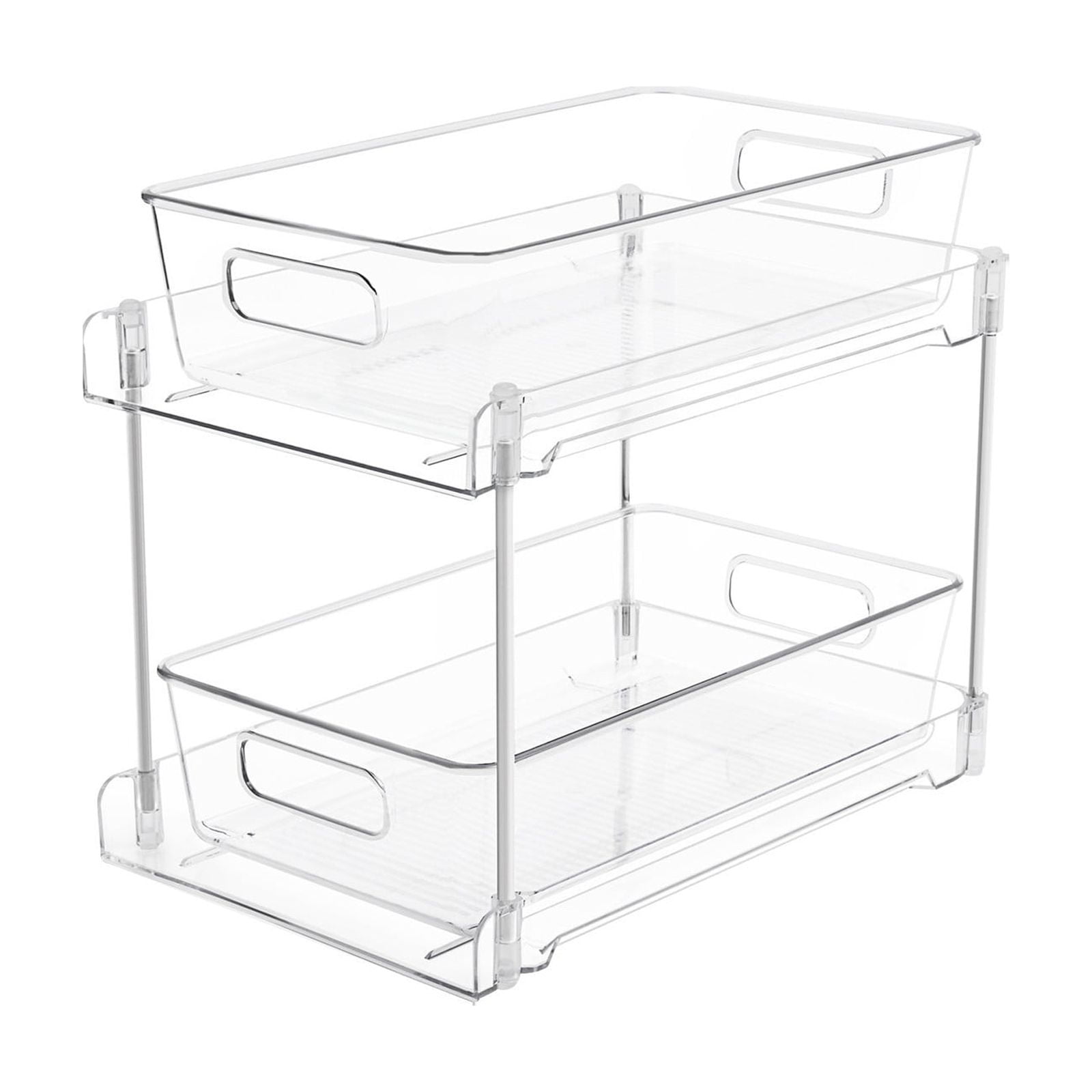 2-Tier Transparent Pull-Out Organizer for Under Sink, Bathroom Storage ...