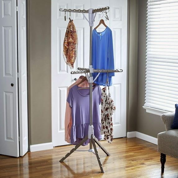 2 Tier Tripod Clothes Drying Rack, Air Dryer and Garment Rack, Use to ...