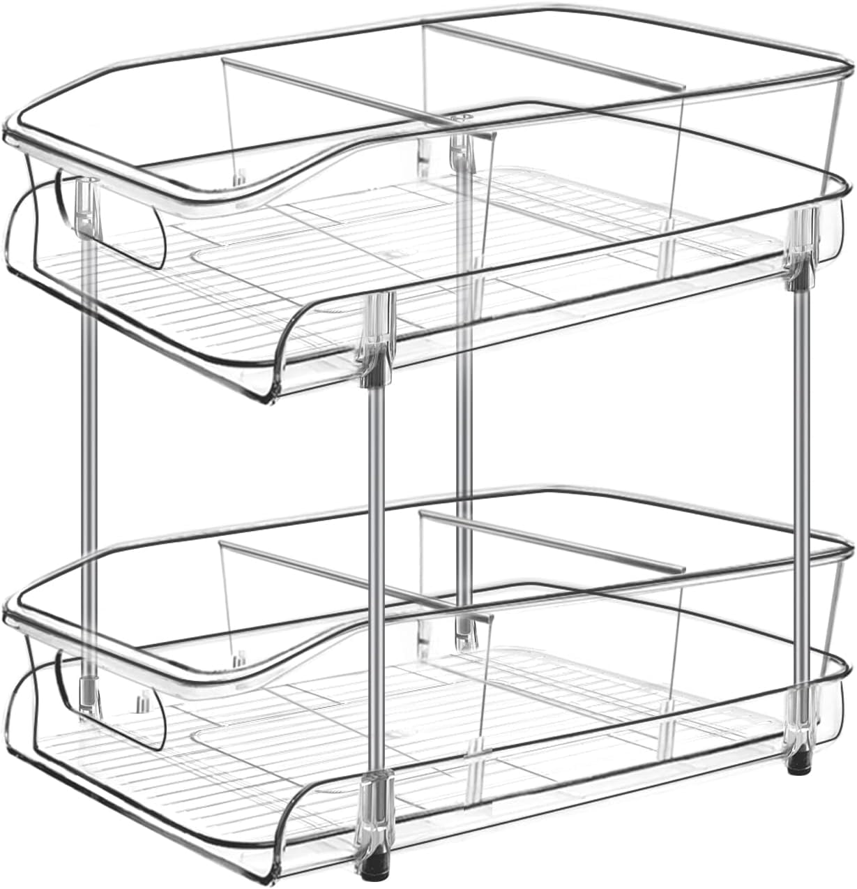 2 Tier Under Sink Organizer for Bathroom and Kitchen, Pull-Out Storage ...