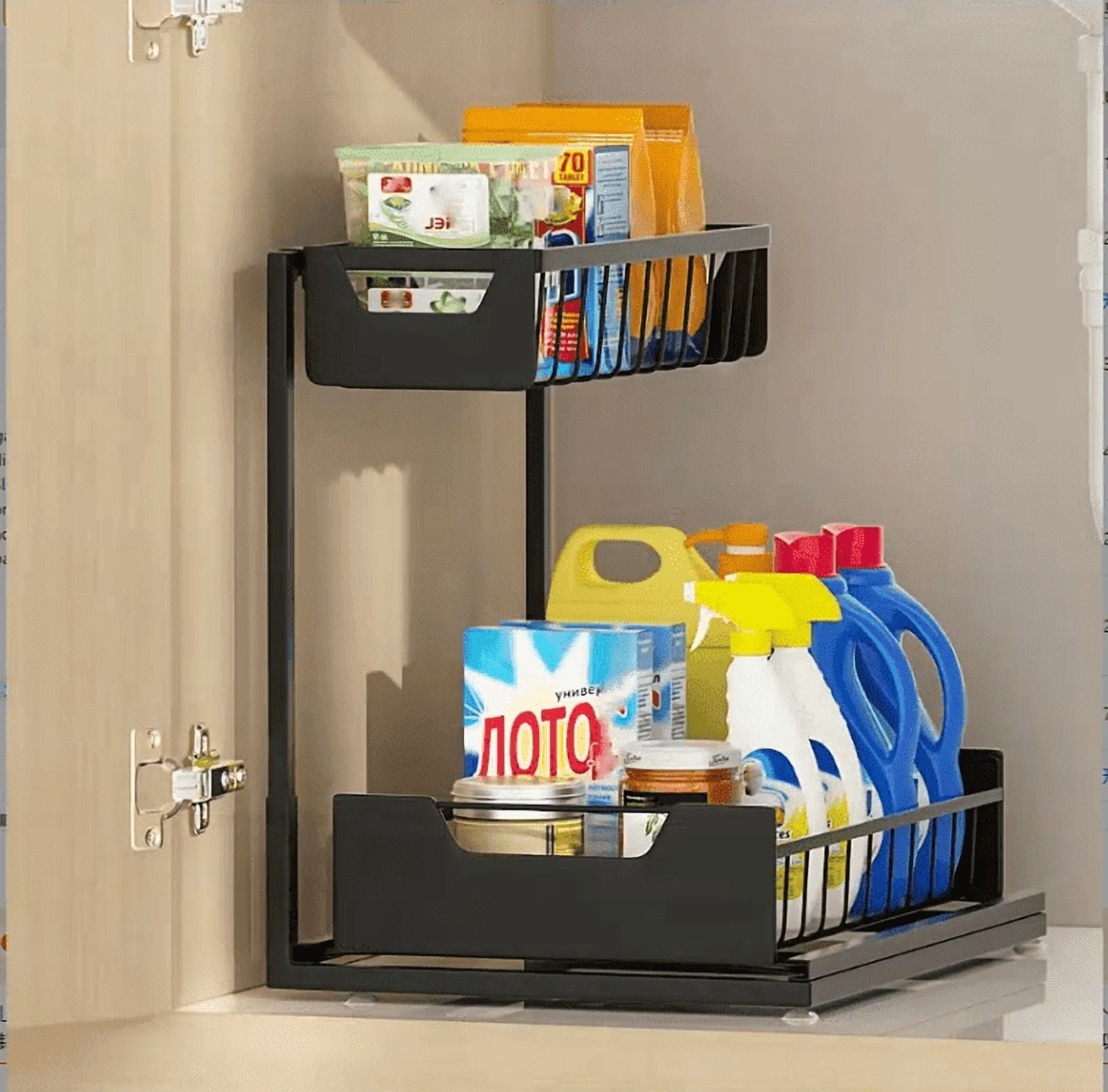 2 - Tier Under Sink Organizer, Pull Out Kitchen Cabinet Storage Rack ...