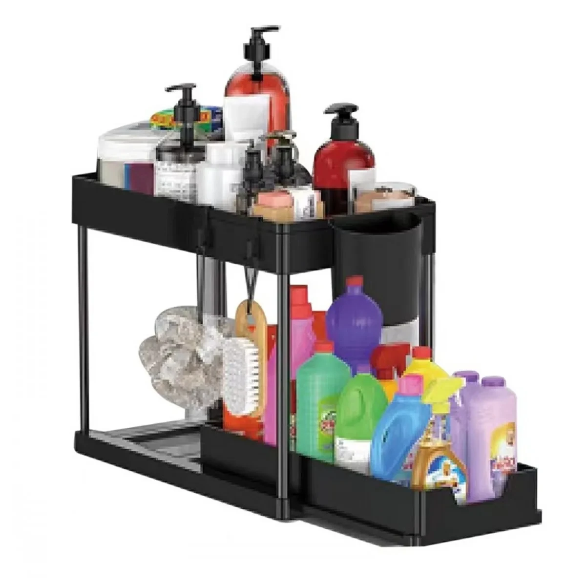 2 Tier Under Sink Organizer Sliding Cabinet Basket Organizer Storage ...