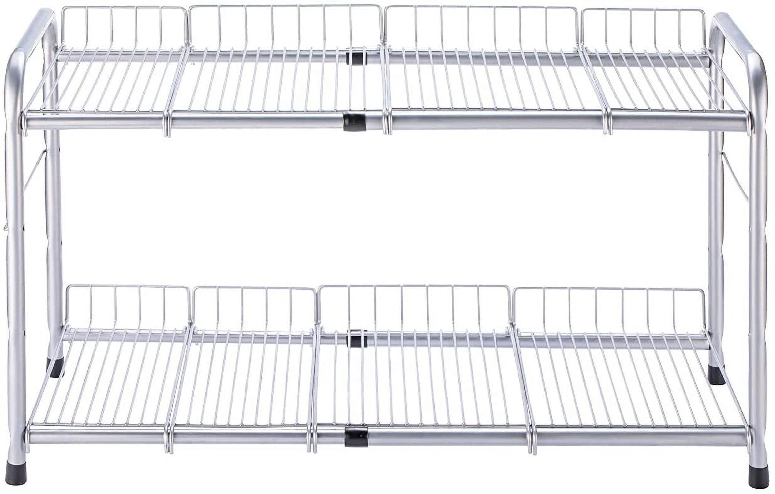 2 Tier Under Sink Organizers and Storage Rack Expandable Cabinet Shelf ...