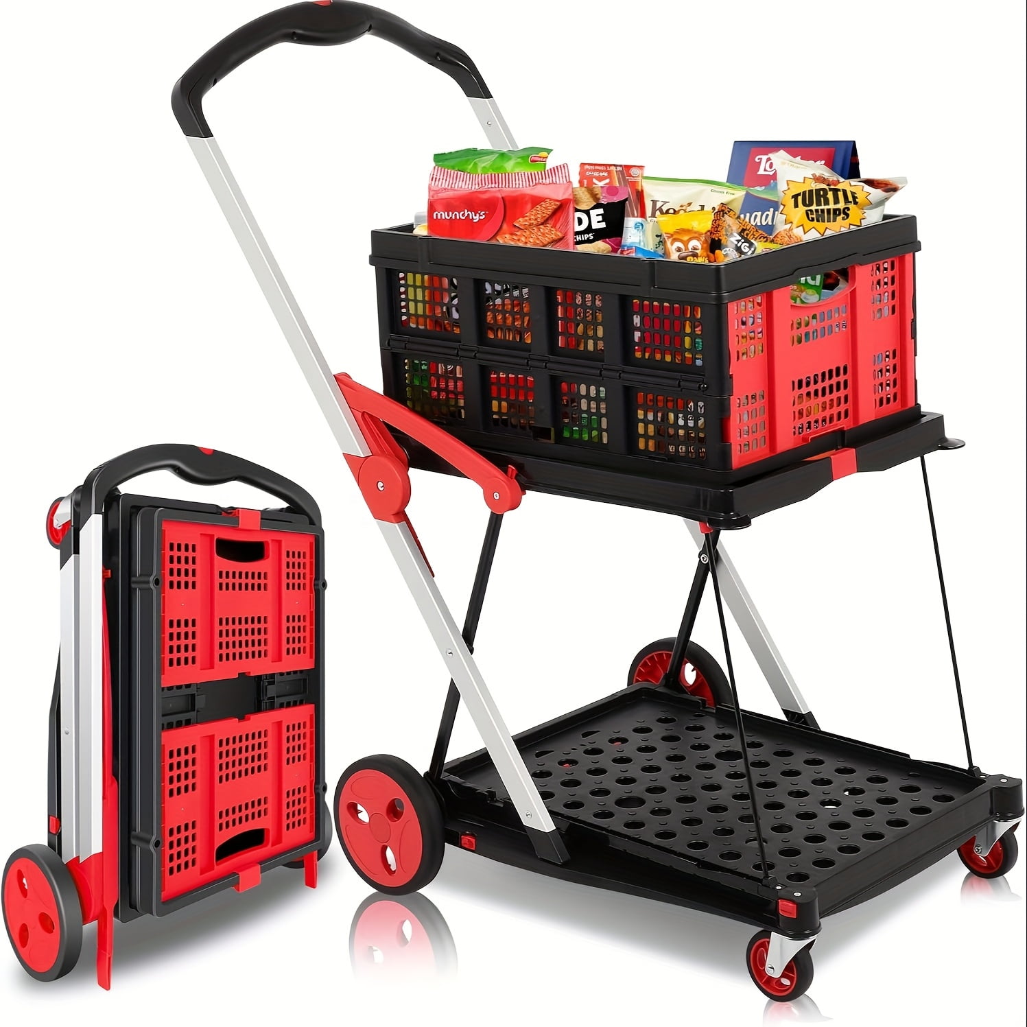 [2-Tier Utility Cart] 2-Tier Multifunctional Utility Cart With Wheels ...