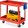 2-Tier Utility Cart Heavy Duty Commercial Service Tool Cart w/Handle ...