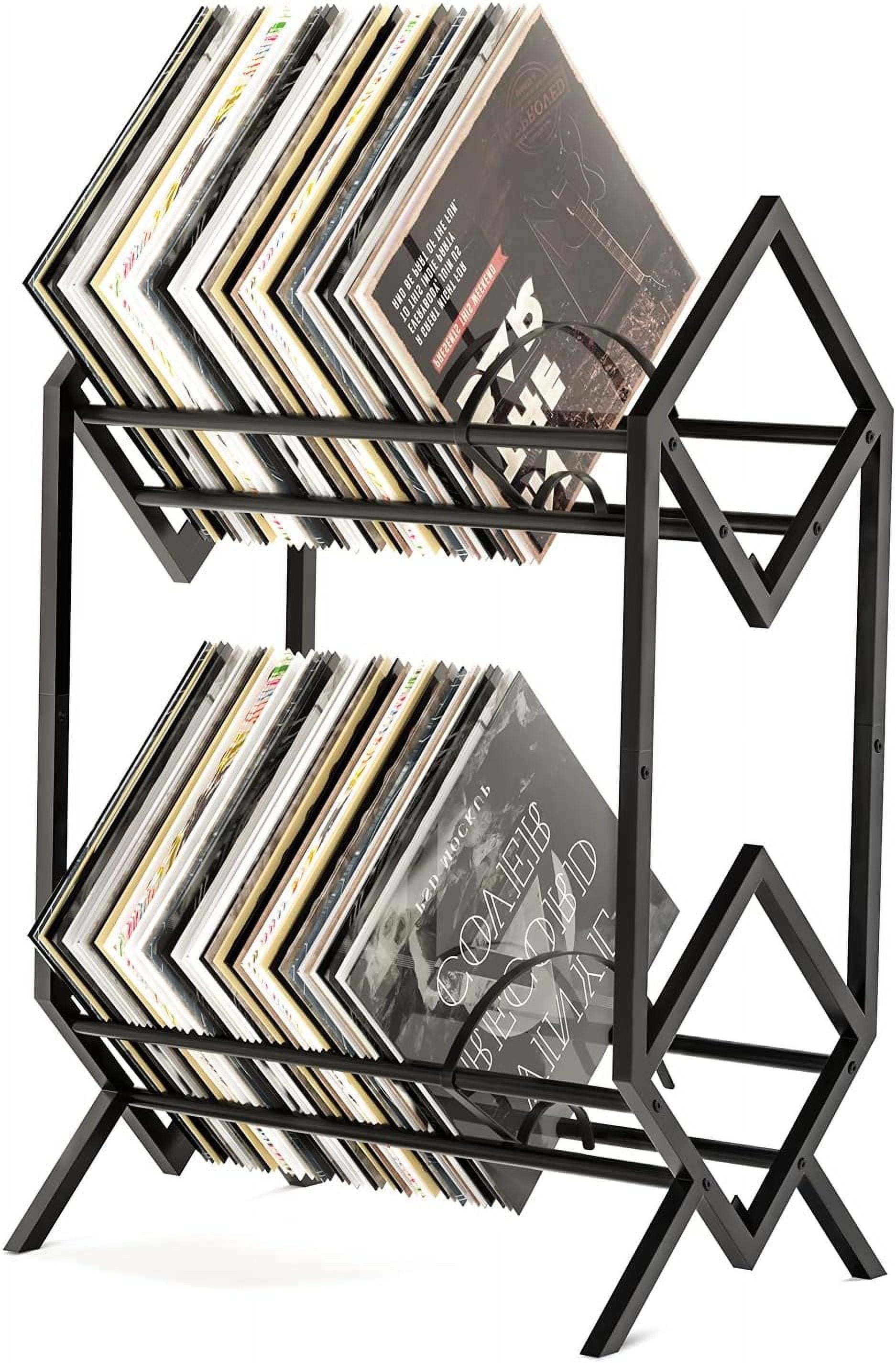 2-Tier-Vinyl-Record-Storage-Holder With Dividers, 200 Lps Albums ...