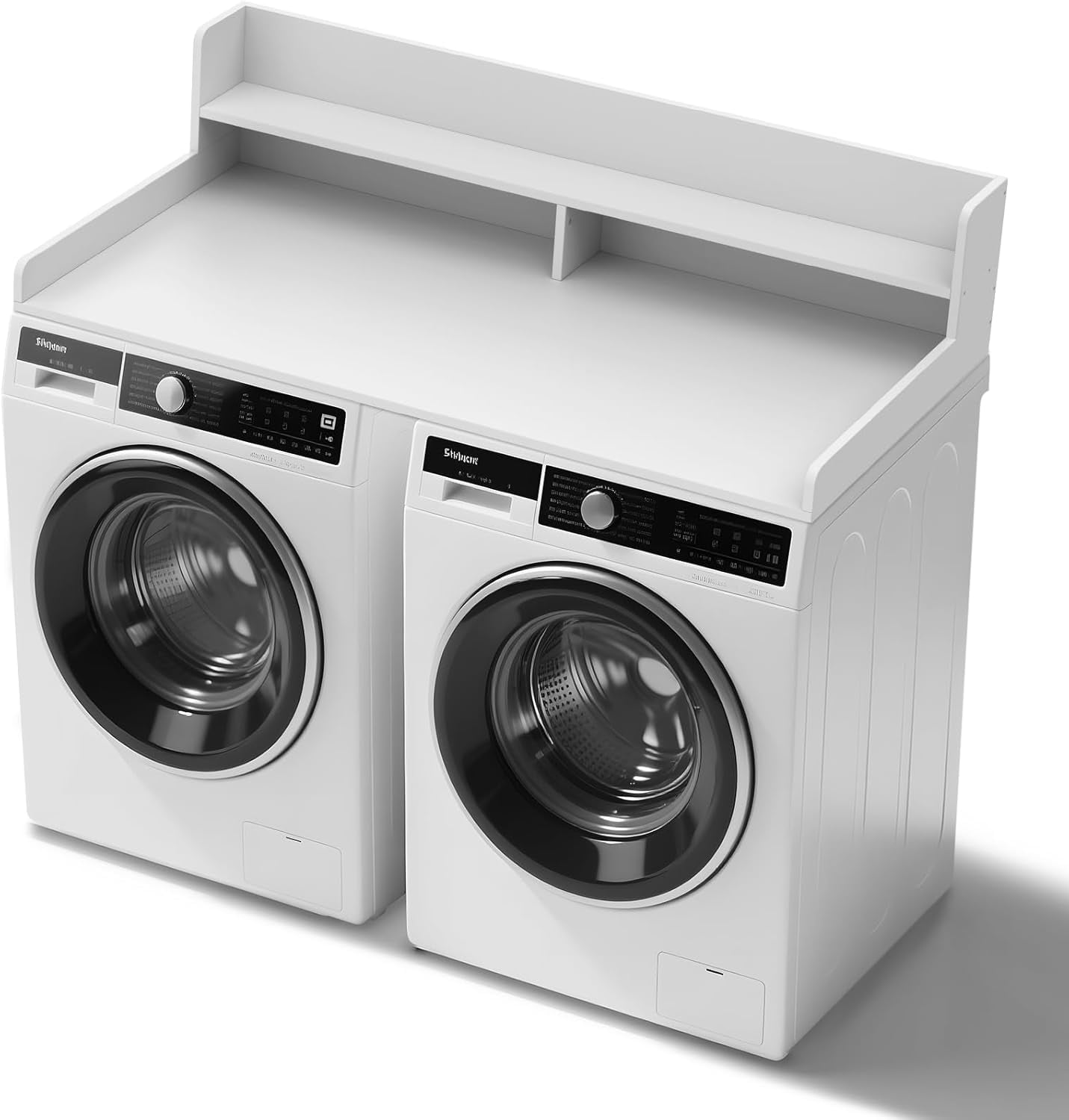2-Tier Washer Dryer Countertop 54" Width x 27.5" Depth Wood Shelf ...